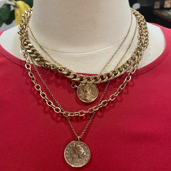 SAACHI | Accessories | Bnwot Gold Saachi Sikka Layered Coin ...